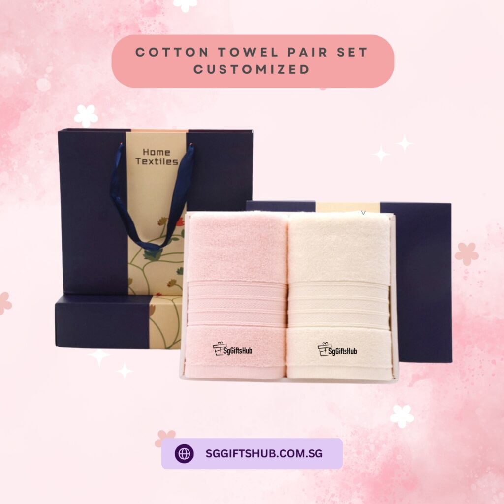 Cotton Towel Pair Set Customized | Personalized Towel Gifts Singapore ...