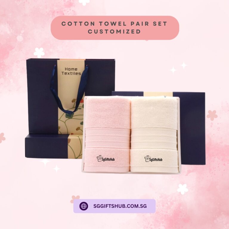 Cotton Towel Pair Set Customized | Personalized Towel Gifts Singapore ...